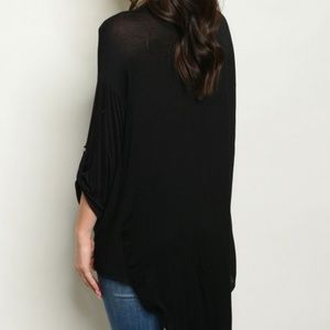 Trend Setter Diva Boutique | Tops | V Deep Plunge High Low Black Top ...